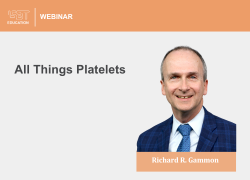 ISBT Webinar: All things platelets | The International Society of Blood ...